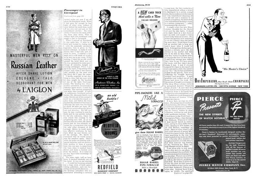 Advertisement: Sugar Barrel Pipe-tobacco | Esquire | JANUARY, 1946