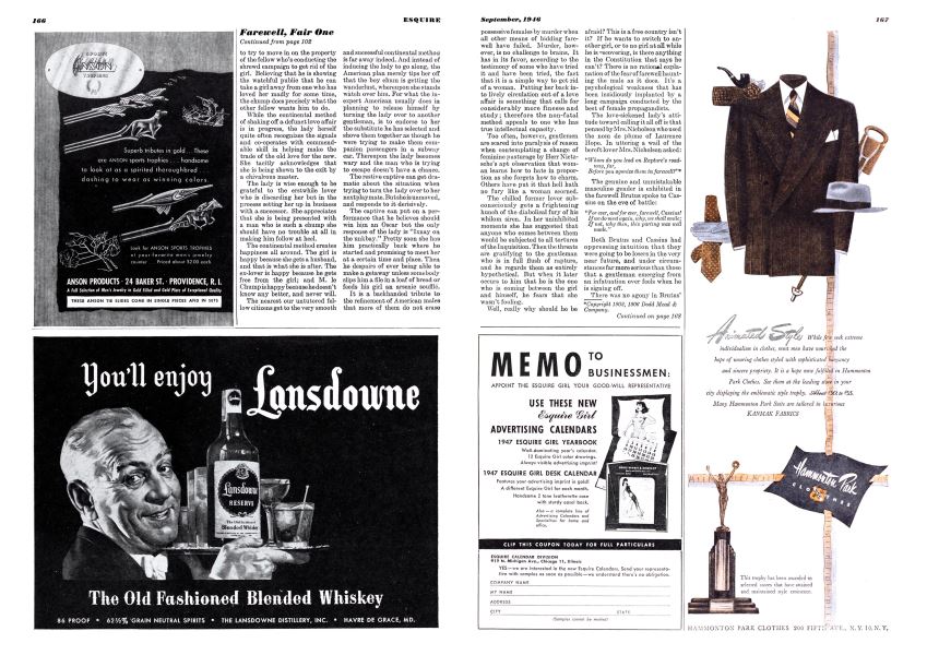 Esquire Calendar Division | Esquire | SEPTEMBER, 1946