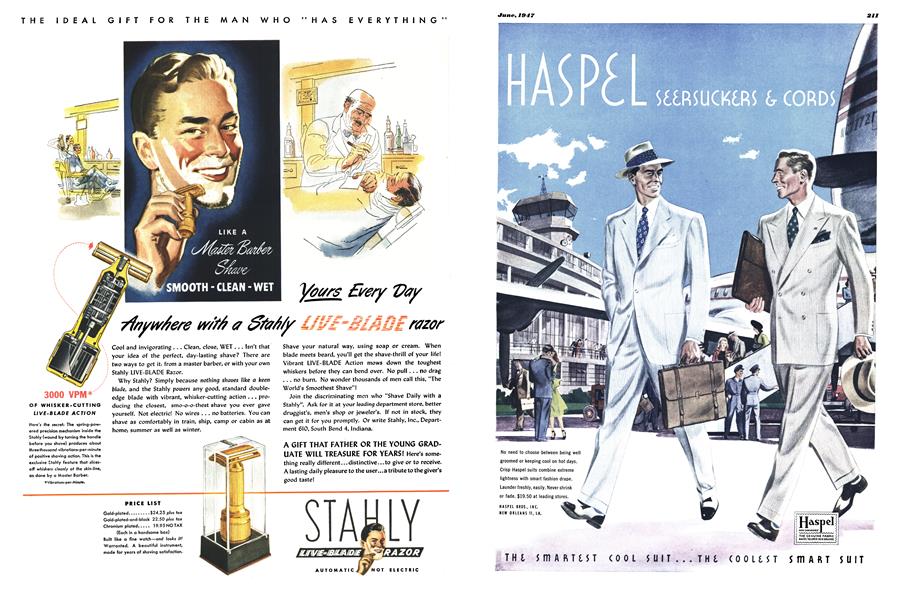 Haspel Bros., Inc.: Crisp Haspel Suits | Esquire | JUNE, 1947