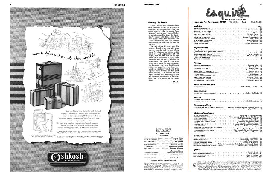 Facing the Issue | Esquire | FEBRUARY, 1948