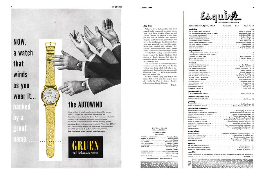 eont~nts for April, 1948 | Esquire | APRIL, 1948