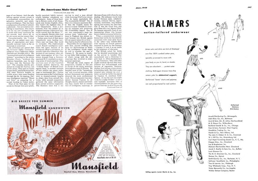 Advertisement: Mansfield Shoes | Esquire | JUNE, 1948