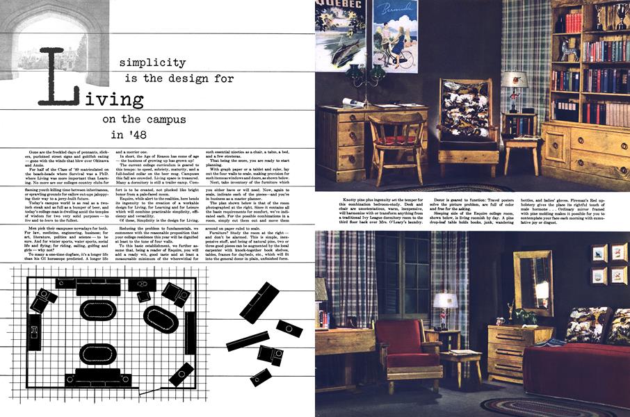 Simplicity Is the Design for Living on the Campus in '48 | Esquire ...