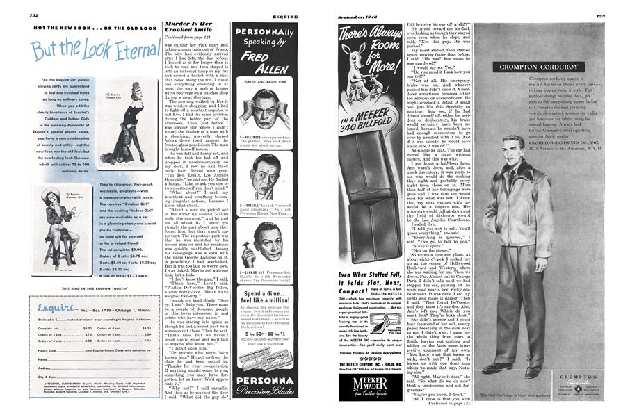 Advertisement: Personna Precision Blades | Esquire | SEPTEMBER, 1948