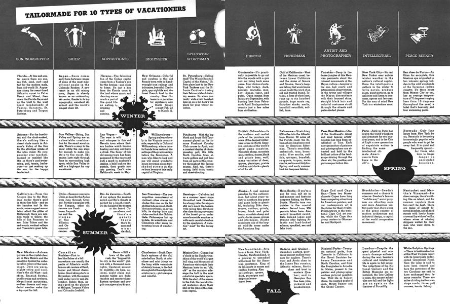 Tailormade for 10 Types of Vacationers | Esquire | JANUARY, 1949