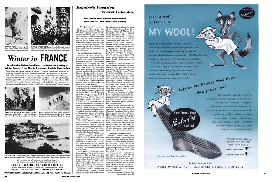 FRENCH NATIONAL TOURIST OFFICE | Esquire | OCTOBER, 1949