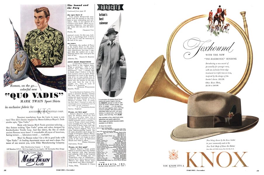 Knickerbocker Textile Corp.: Mark Twain | Esquire | NOVEMBER, 1951