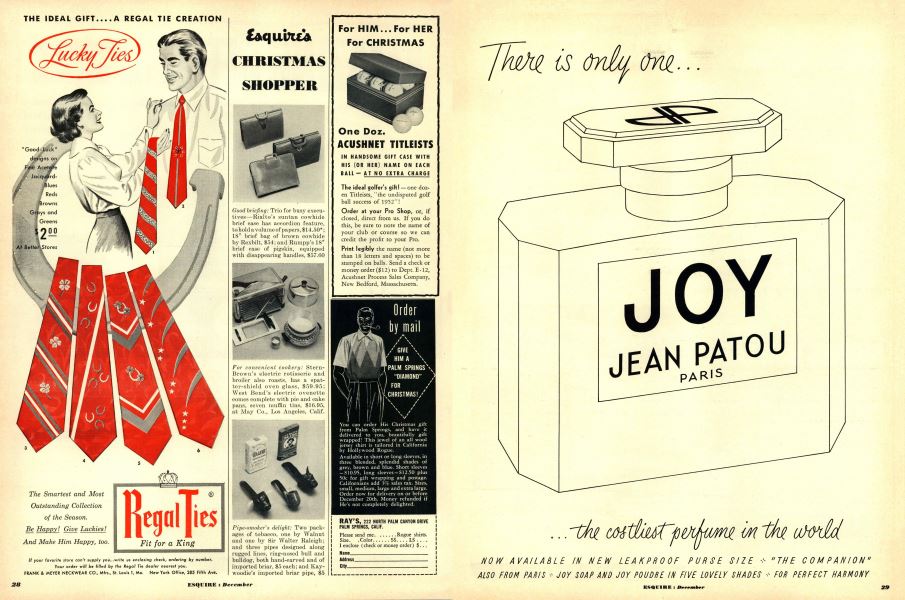 Acushnet Process Sales Company | Esquire | DECEMBER, 1952