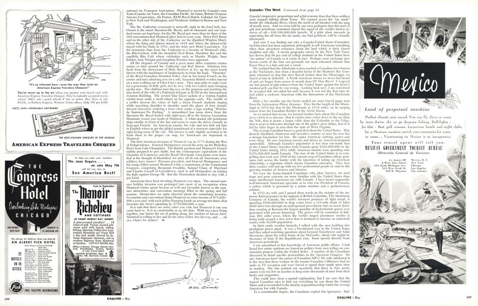 American Express Travelers Cheques | Esquire | MAY, 1954