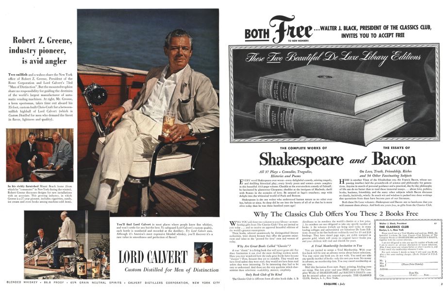 Lord Calvert | Esquire | JULY 1954