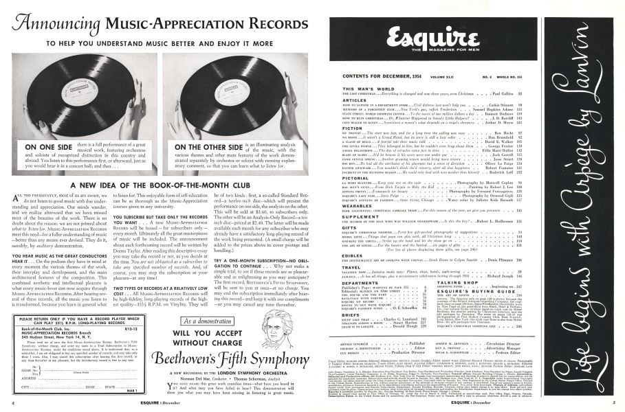 Contents for December, 1954 | Esquire | DECEMBER, 1954