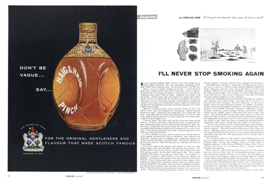 I'll Never Stop Smoking Again | Esquire | JANUARY, 1955