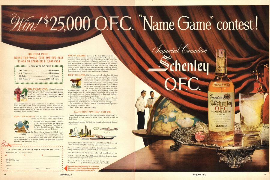 Schenley Distillers Co.: Schenley O.F.C. | Esquire | JULY, 1955