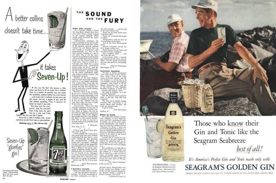 SEAGRAM DISTILLERS COMPANY: SEAGRAM’S GOLDEN GIN | Esquire | AUGUST, 1955