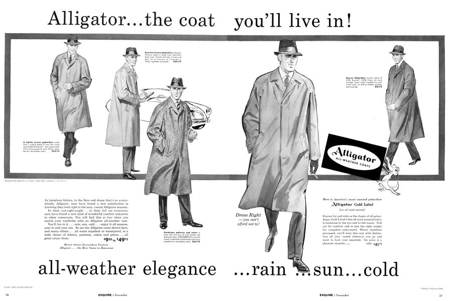 THE ALLIGATOR CO.: Alligator Gold Label | Esquire | NOVEMBER, 1956