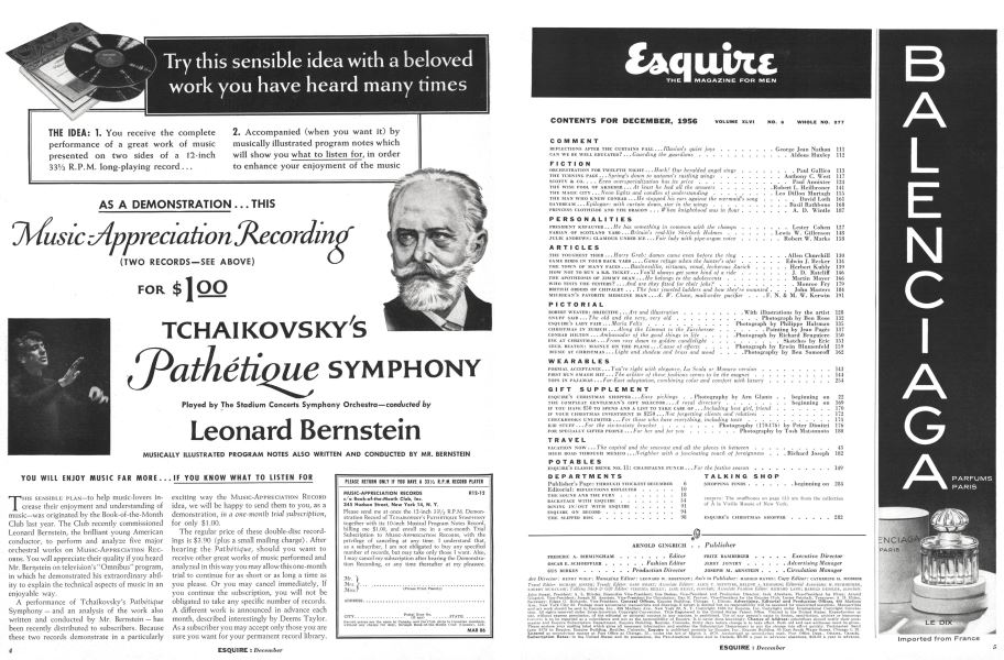 MUSIC-APPRECIATION RECORDS | Esquire | DECEMBER, 1956