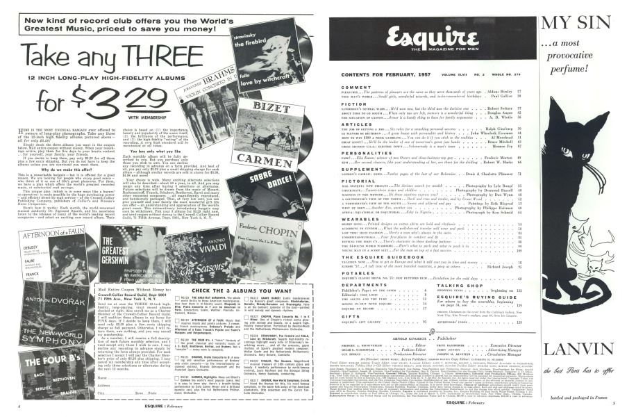 Crowell-Collier Record Guild | Esquire | FEBRUARY, 1957