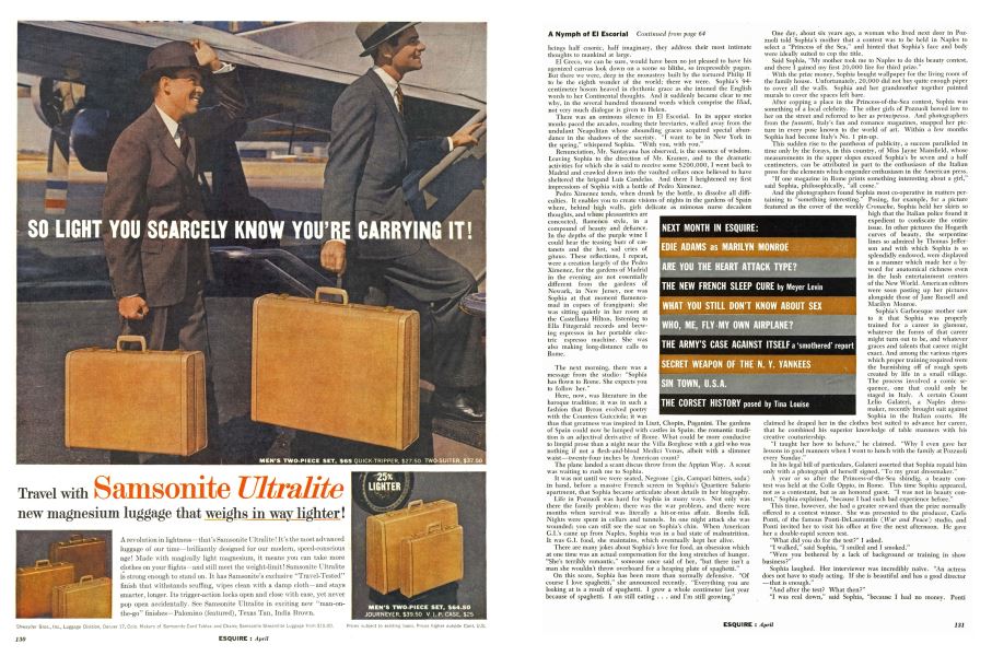 Shwayder Bros., Inc.: Samsonite Ultralite | Esquire | APRIL, 1957