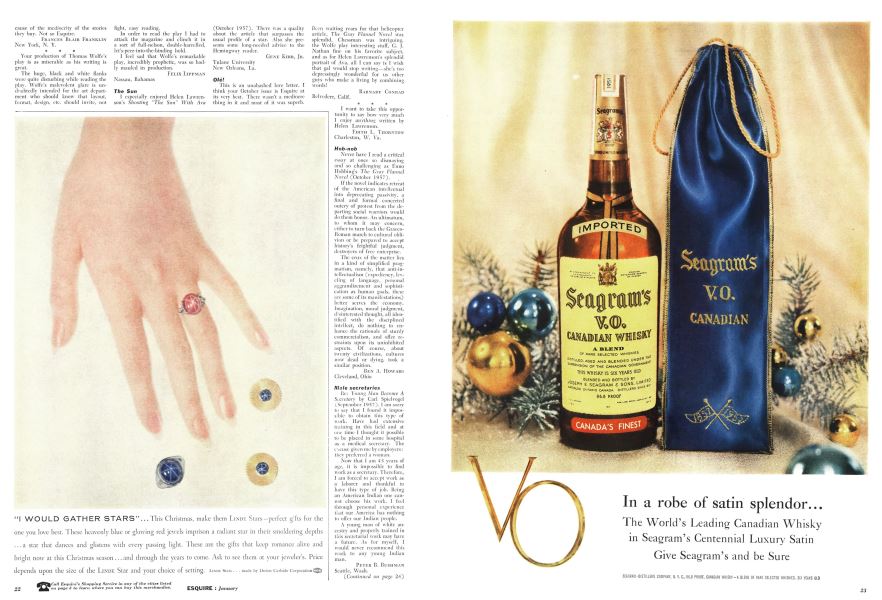 Union Carbide Corporation: LINDE Stars | Esquire | JANUARY, 1958