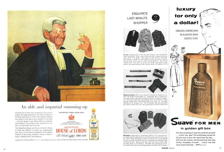 Advertisement: Suave | Esquire | JANUARY, 1958