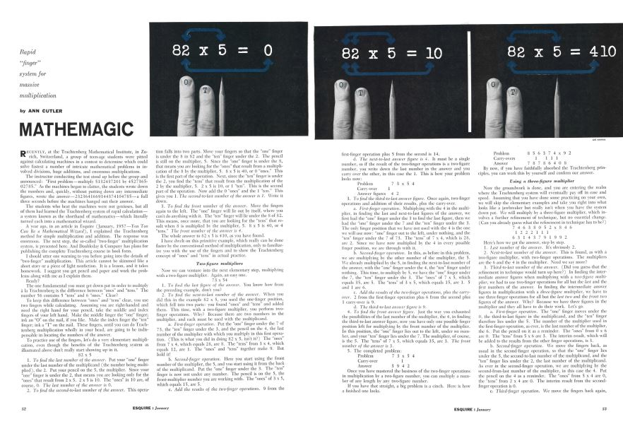 Mathemagic | Esquire | JANUARY, 1958