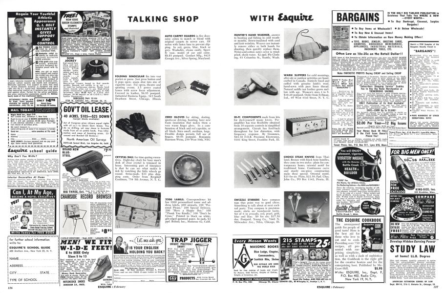 Advertisements | Esquire | FEBRUARY, 1958