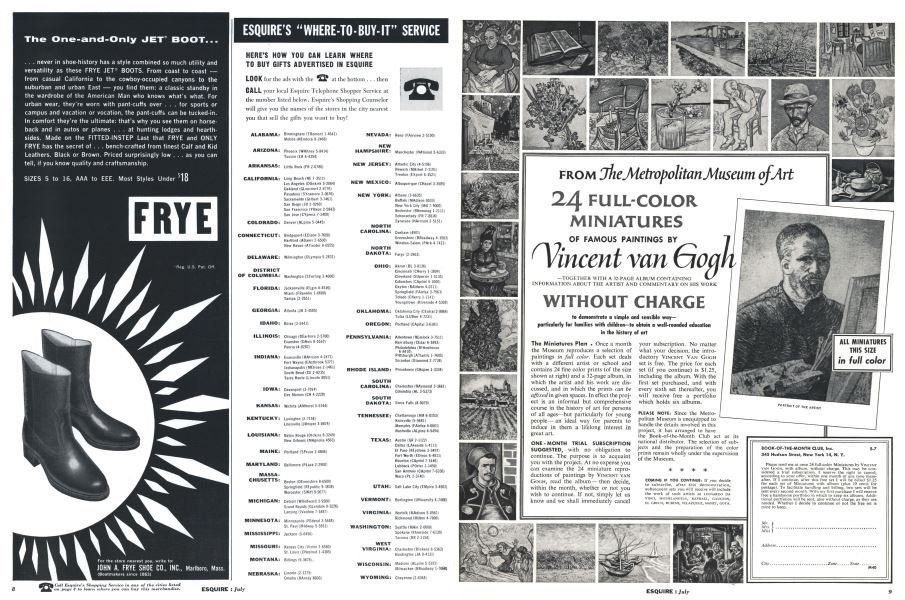 JOHN A. FRYE SHOE CO., INC.: FRYE | Esquire | JULY, 1958