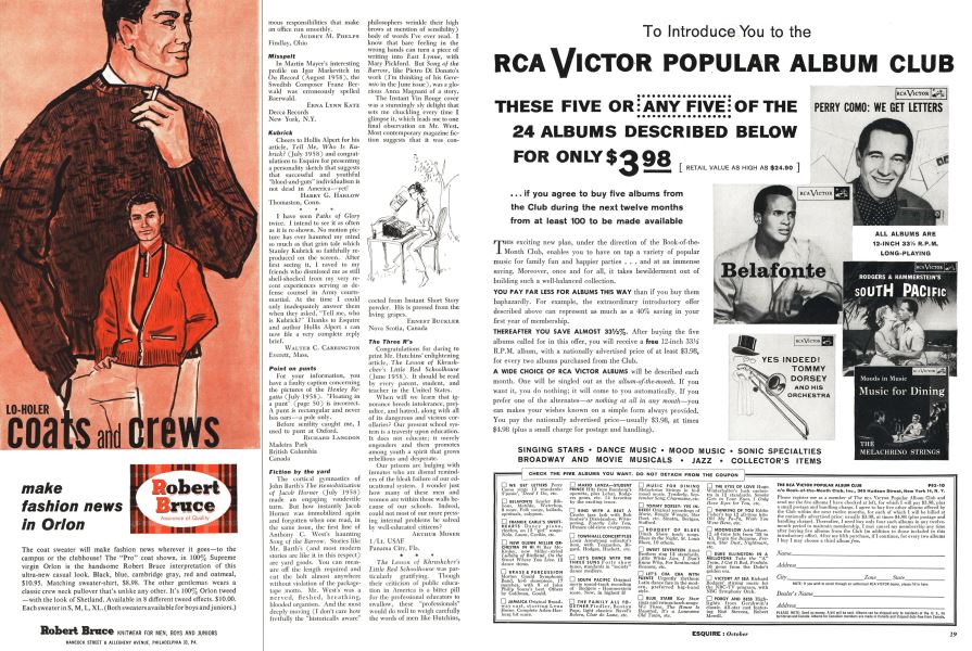 Robert Bruce | Esquire | OCTOBER, 1958