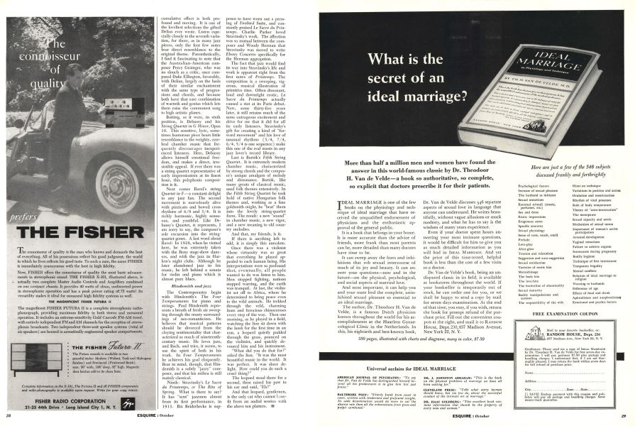 Fisher Radio Corporation: the Fisher X-101 | Esquire | OCTOBER, 1958
