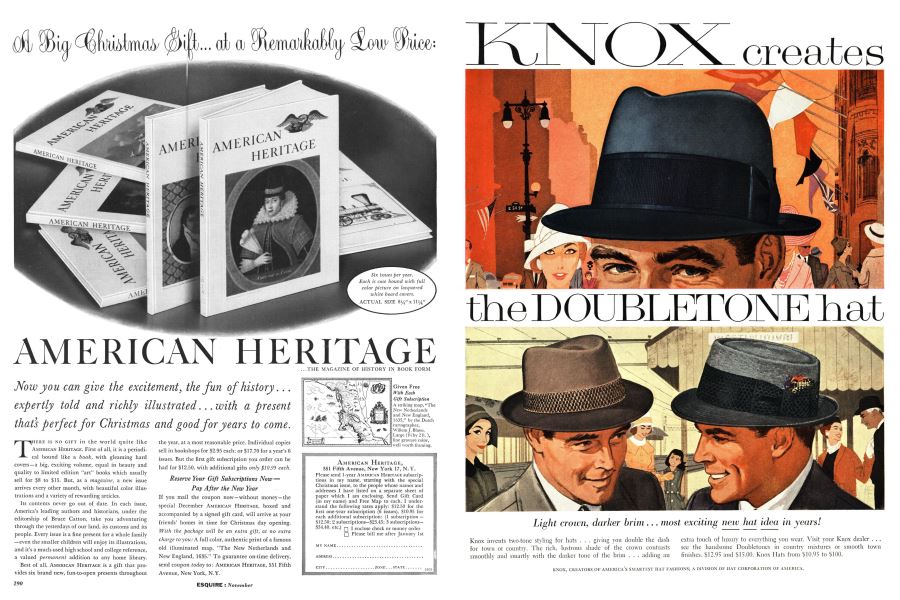Knox Hat Corporation of America | Esquire | NOVEMBER, 1958