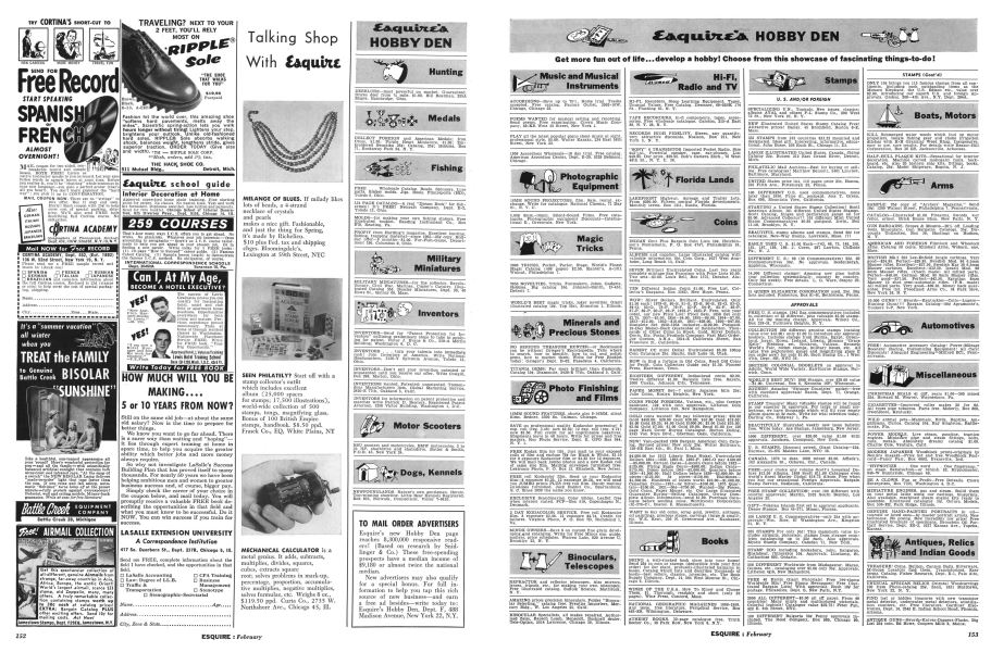 Advertisements | Esquire | FEBRUARY, 1959