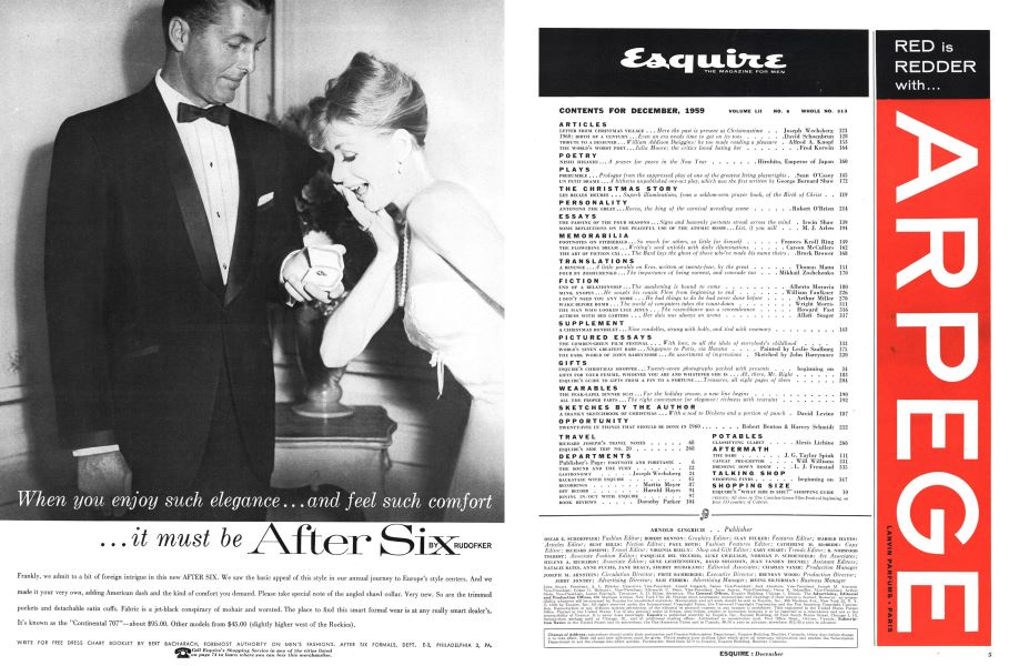 CONTENTS FOR DECEMBER, 1959 | Esquire | DECEMBER, 1959