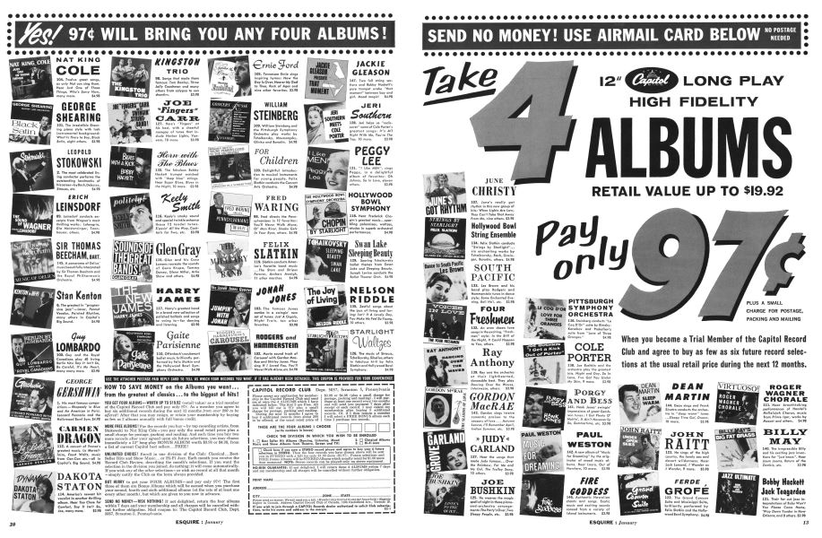 Capitol Record Club | Esquire | JANUARY, 1960