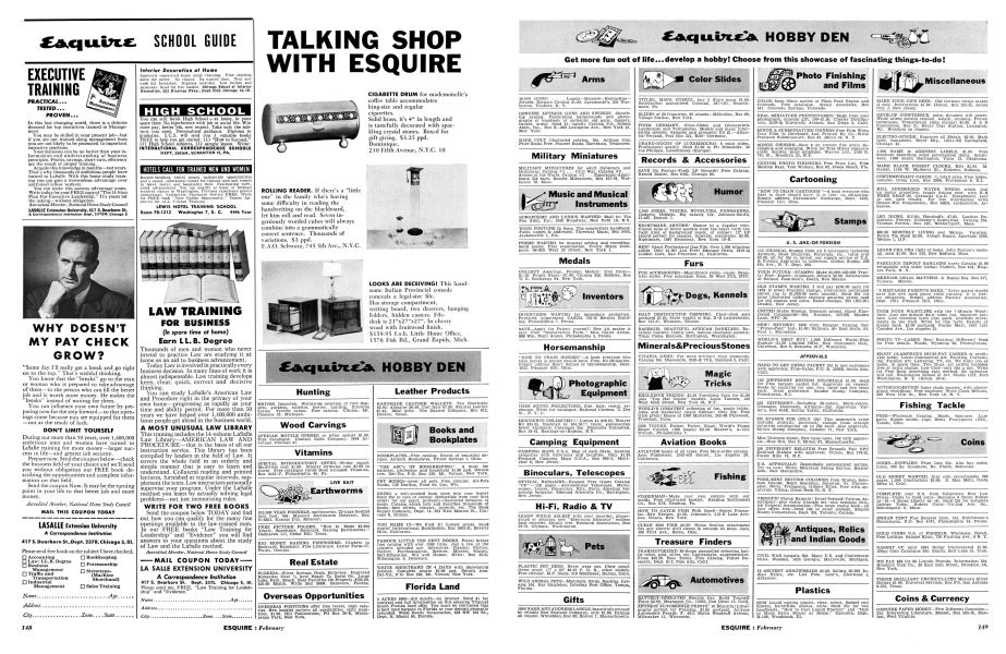 Esquire's Hobby Den | Esquire | FEBRUARY, 1960