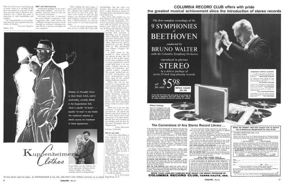 COLUMBIA RECORD CLUB | Esquire | MARCH, 1960