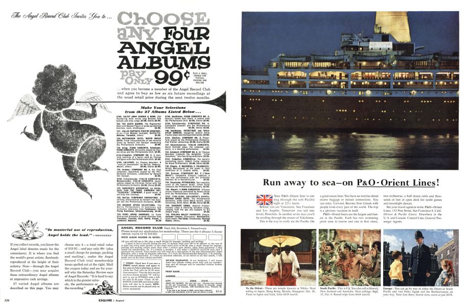 Angel Record Club | Esquire | AUGUST, 1960