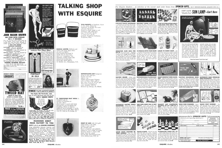 TALKING SHOP WITH ESQUIRE | Esquire | OCTOBER, 1960