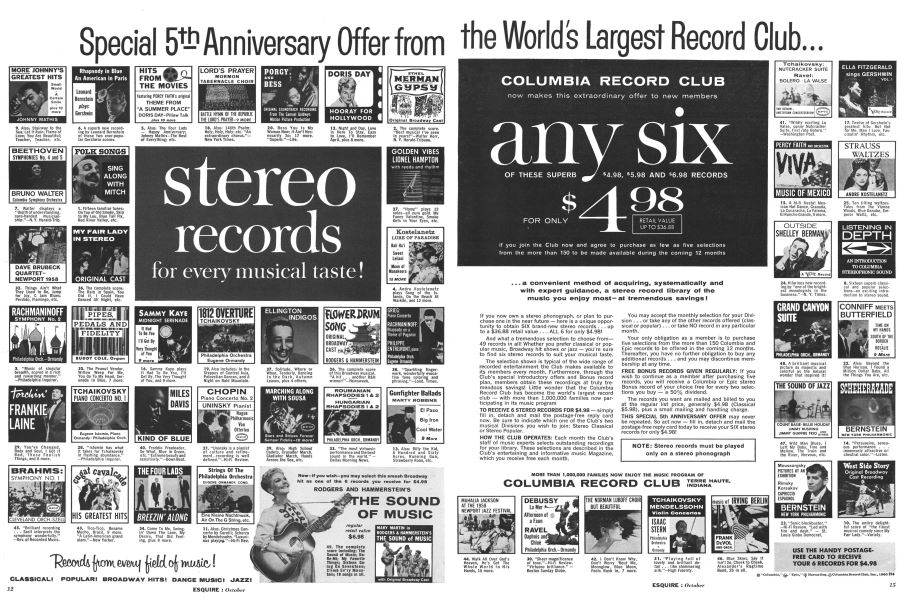 COLUMBIA RECORD CLUB | Esquire | OCTOBER, 1960