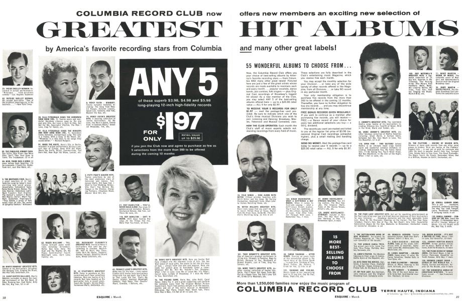 Columbia Record Club | Esquire | MARCH, 1961