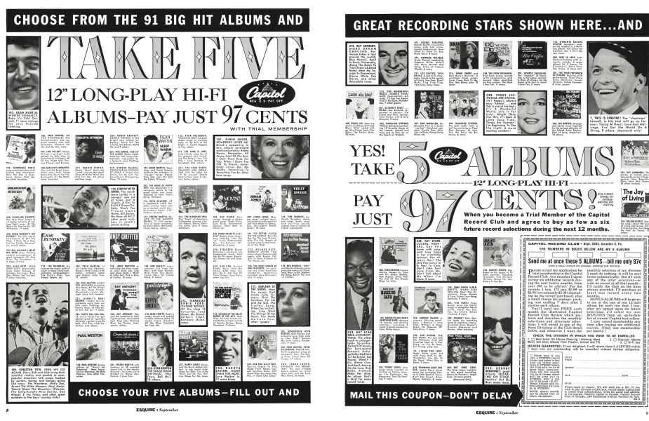 CAPITOL RECORD CLUB | Esquire | SEPTEMBER, 1961