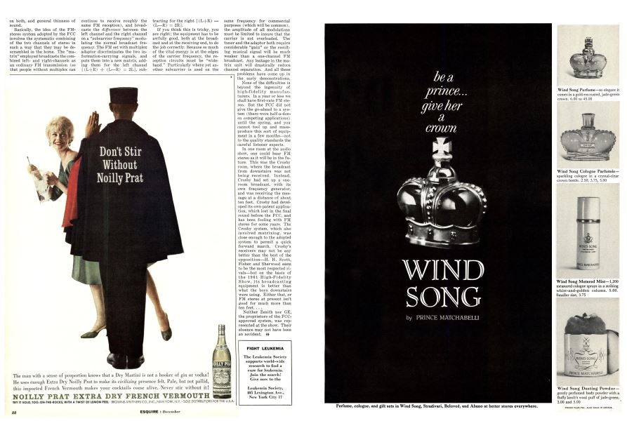 Advertisement: Wind Song | Esquire | December 1961