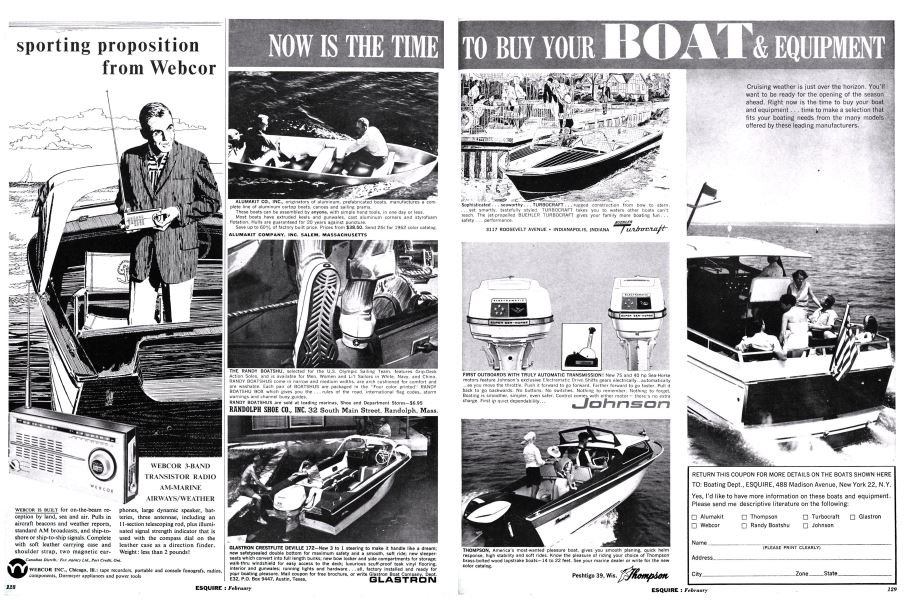 WEBCOR INC.: WEBCOR 3-BAND TRANSISTOR RADIO | Esquire | FEBRUARY, 1962