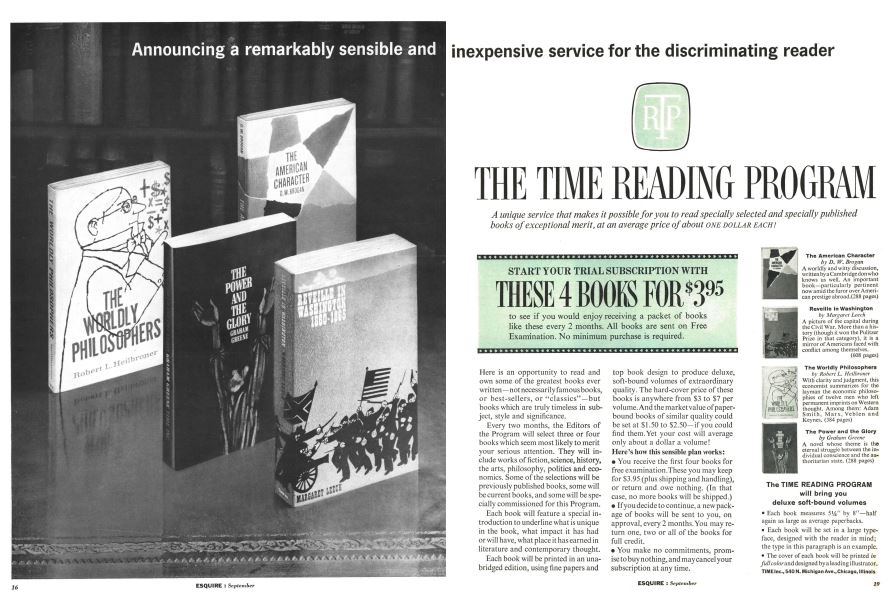 The Time Reading Program | Esquire | SEPTEMBER, 1962
