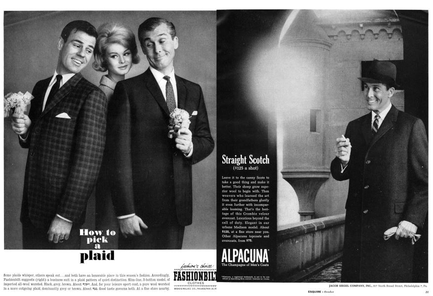 Jacob Siegel Company: Straight Scotch | Esquire | OCTOBER, 1962