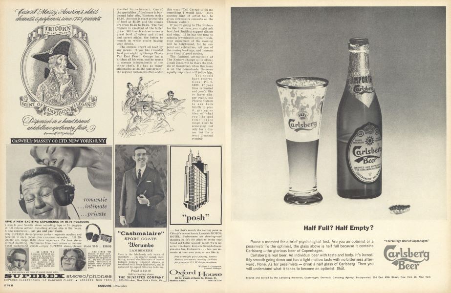Carlsberg Breweries: Carlsberg Beer | Esquire | DECEMBER, 1962