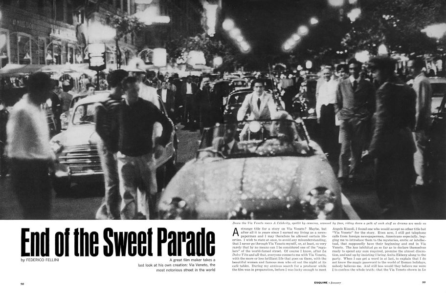 End of the Sweet Parade | Esquire | JANUARY, 1963
