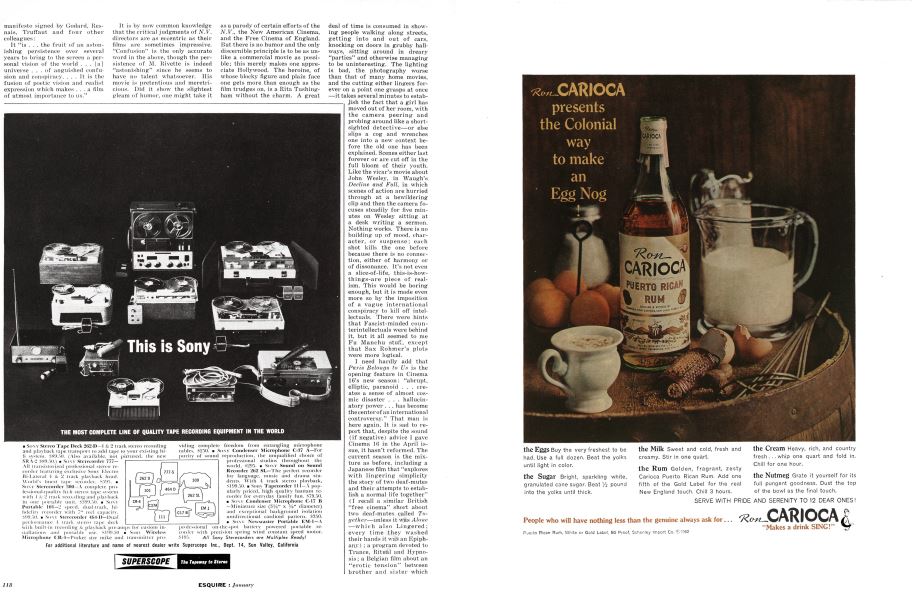 Advertisements | Esquire | JANUARY, 1963