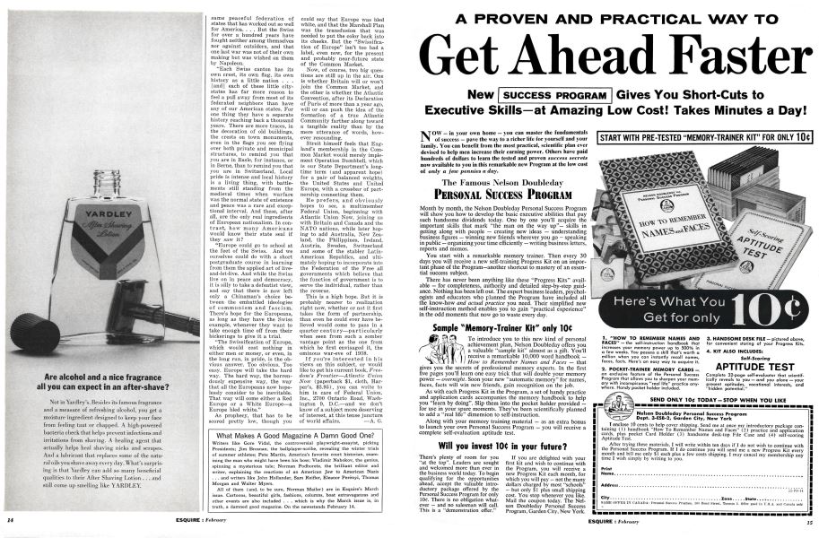 Advertisement: Esquire | Esquire | FEBRUARY, 1963