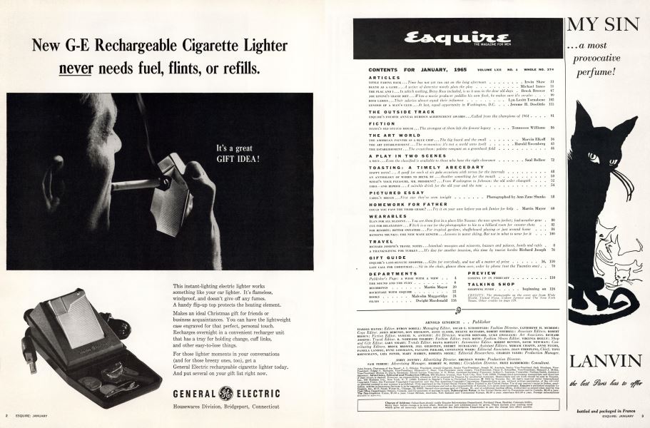 General Electric: Rechargeable Cigarette Lighter | Esquire | JANUARY, 1965