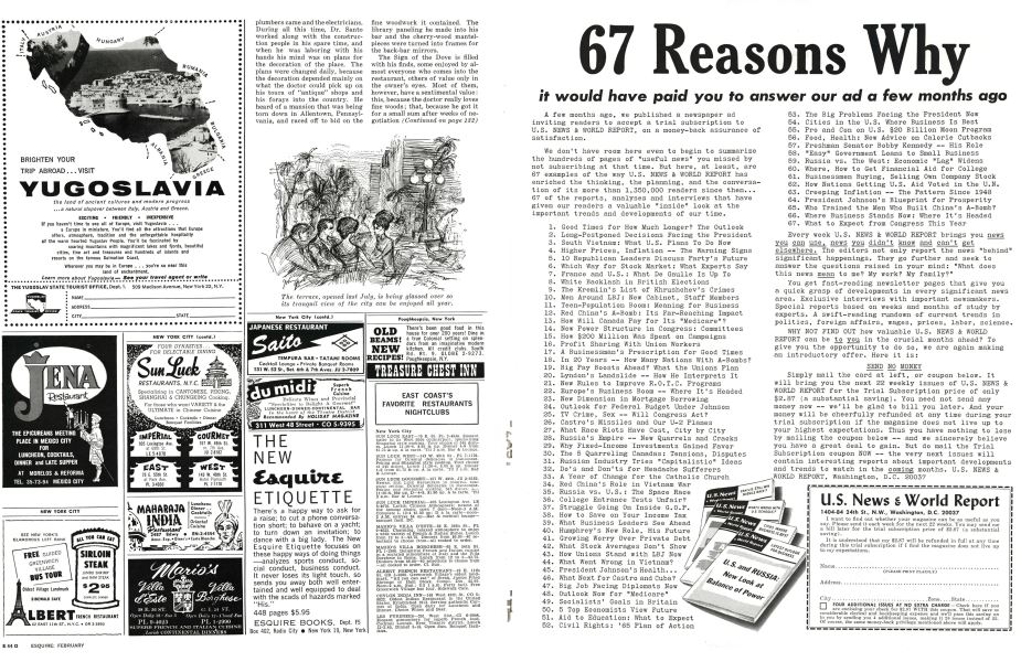 Advertisements | Esquire | February 1965